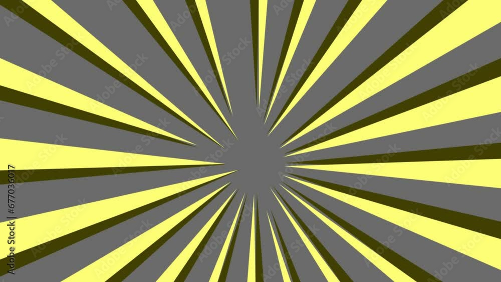 Cartoon and Comic background animation, with animated radial rays and ...