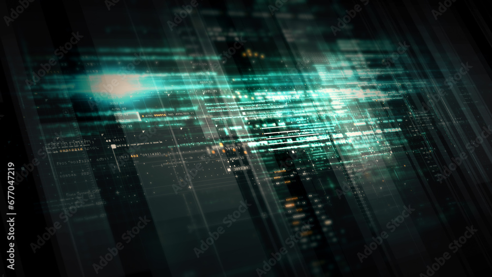 Immersive data matrix simulation UI with cutting-edge digital ...