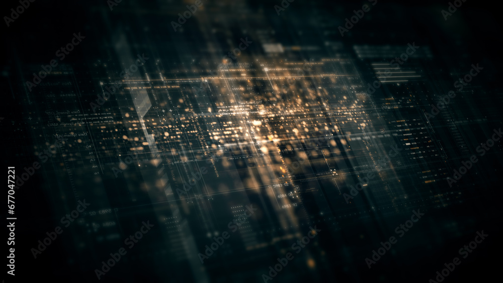 Immersive data matrix simulation UI with cutting-edge digital ...