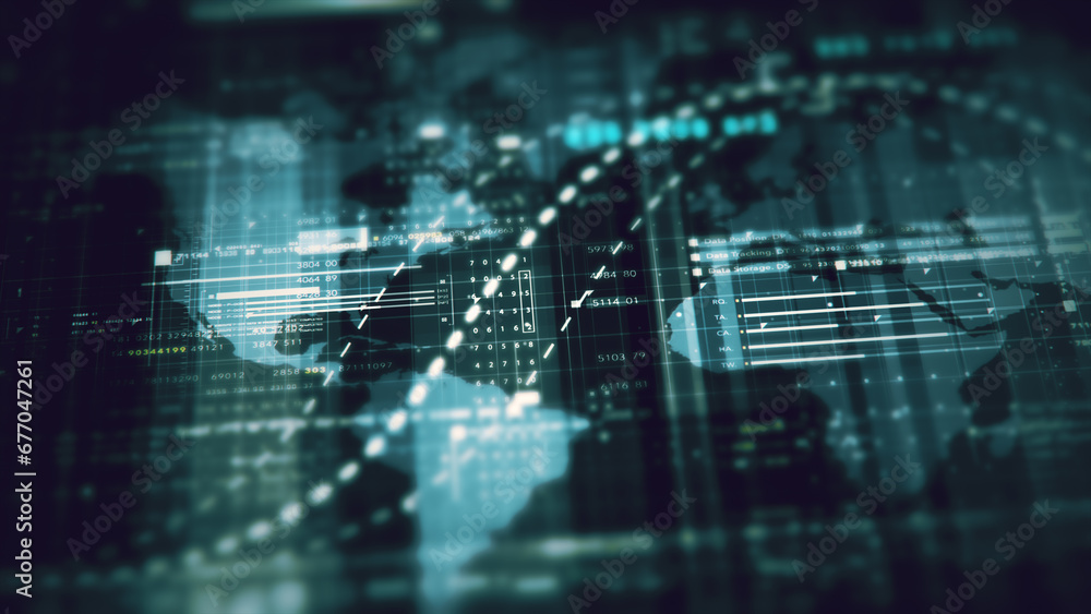 Immersive data matrix simulation UI with cutting-edge digital ...