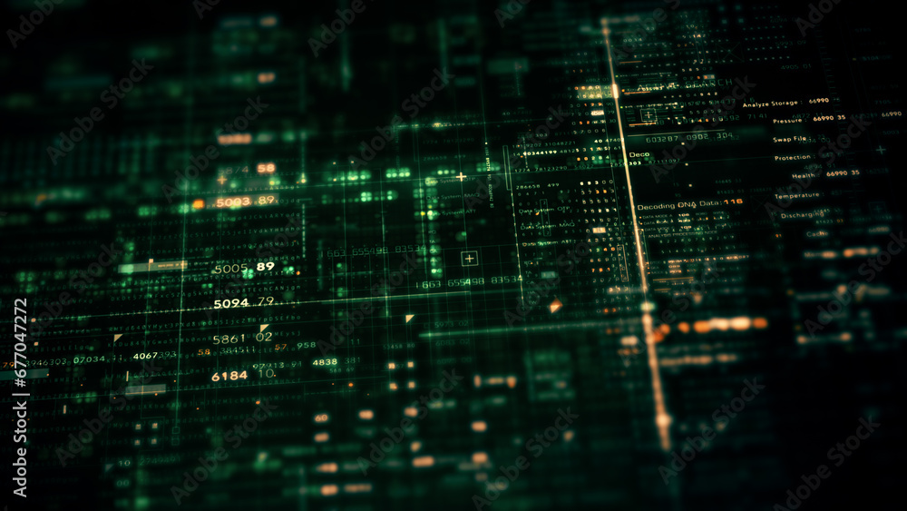 Immersive data matrix simulation UI with cutting-edge digital ...