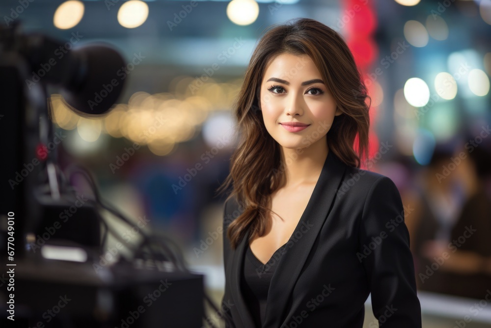 Asian News Anchor Presenter Broadcaster Broadcast Journalism Beautiful ...