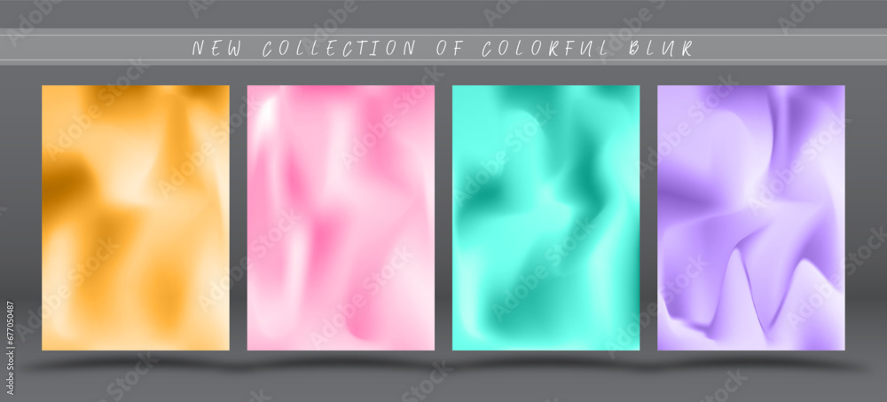 Colorful gradient background. Color blur. A set of templates for ...