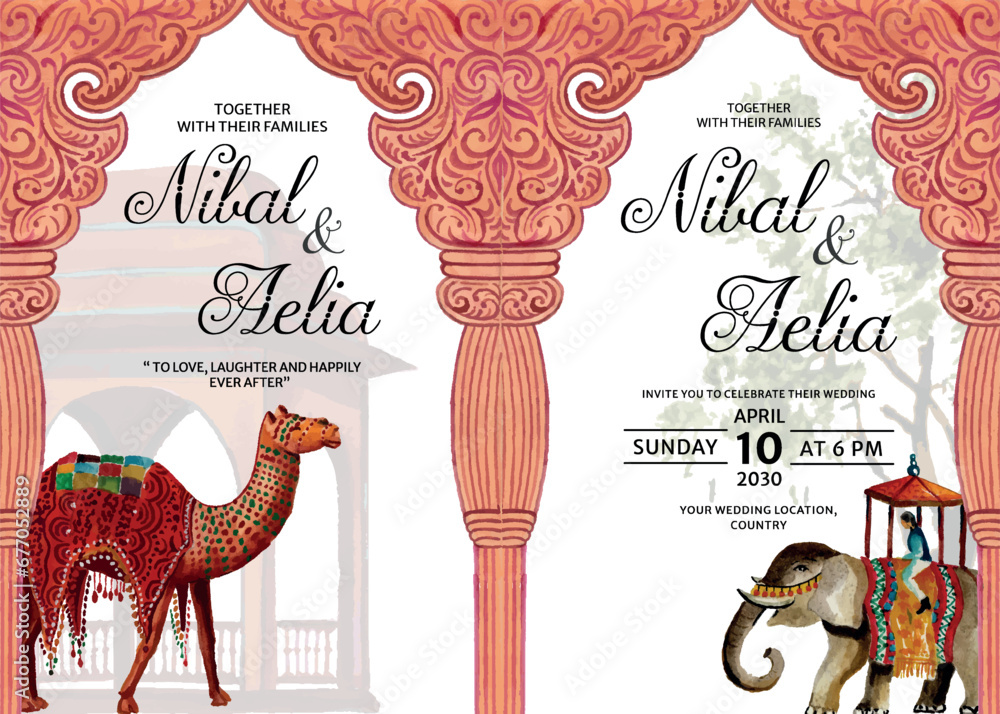 indian wedding invite Stock Vector | Adobe Stock