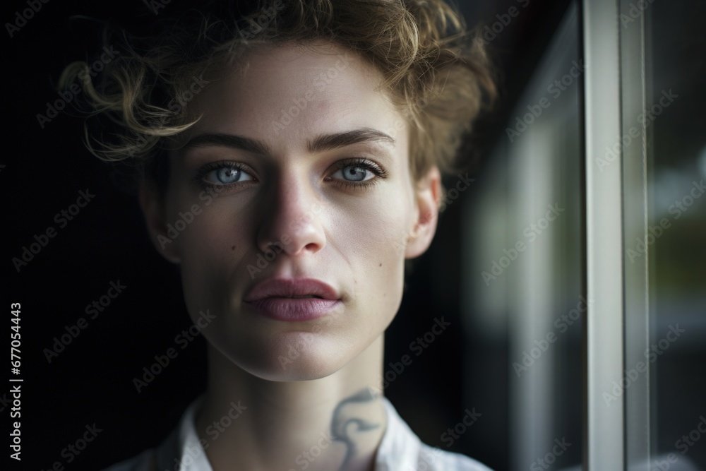 Portrait of Transgender the Fluid Self looking Sad Confused LGBTQIA+ ...