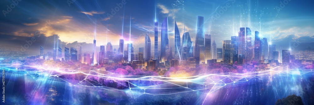 Abstract speedlight flow through the city with gradient and aesthetic ...