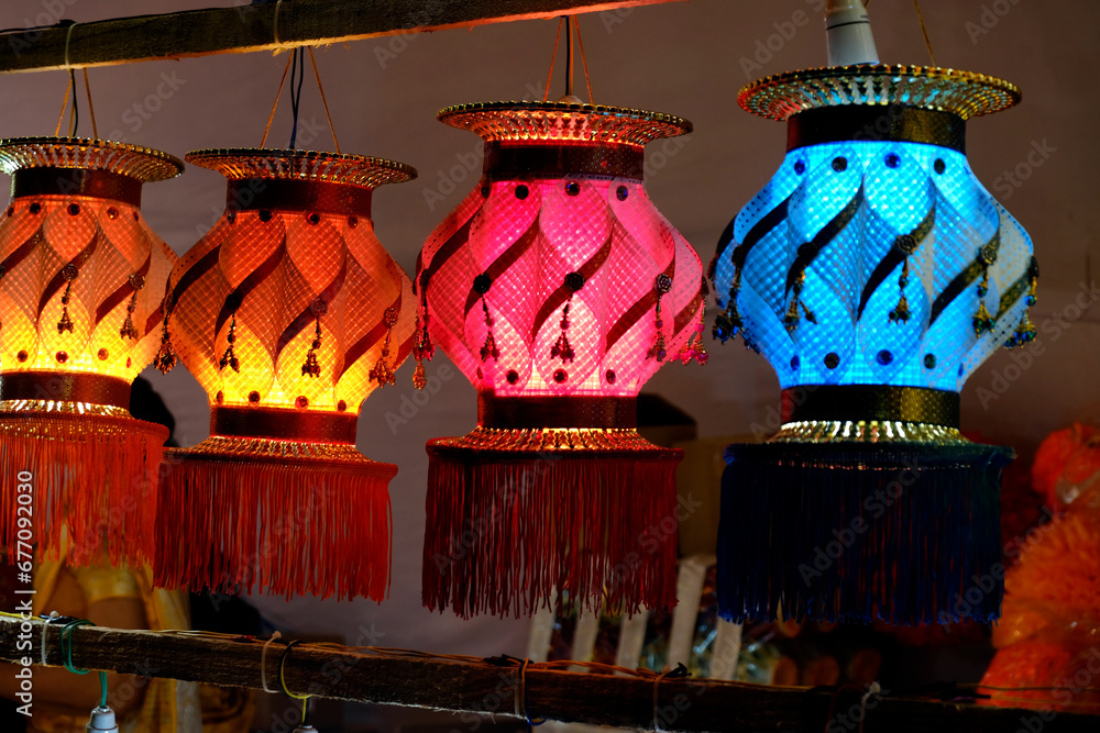 Hanging Diwali Lamp (Kandil) - Diwali Festival Background, Colourful ...