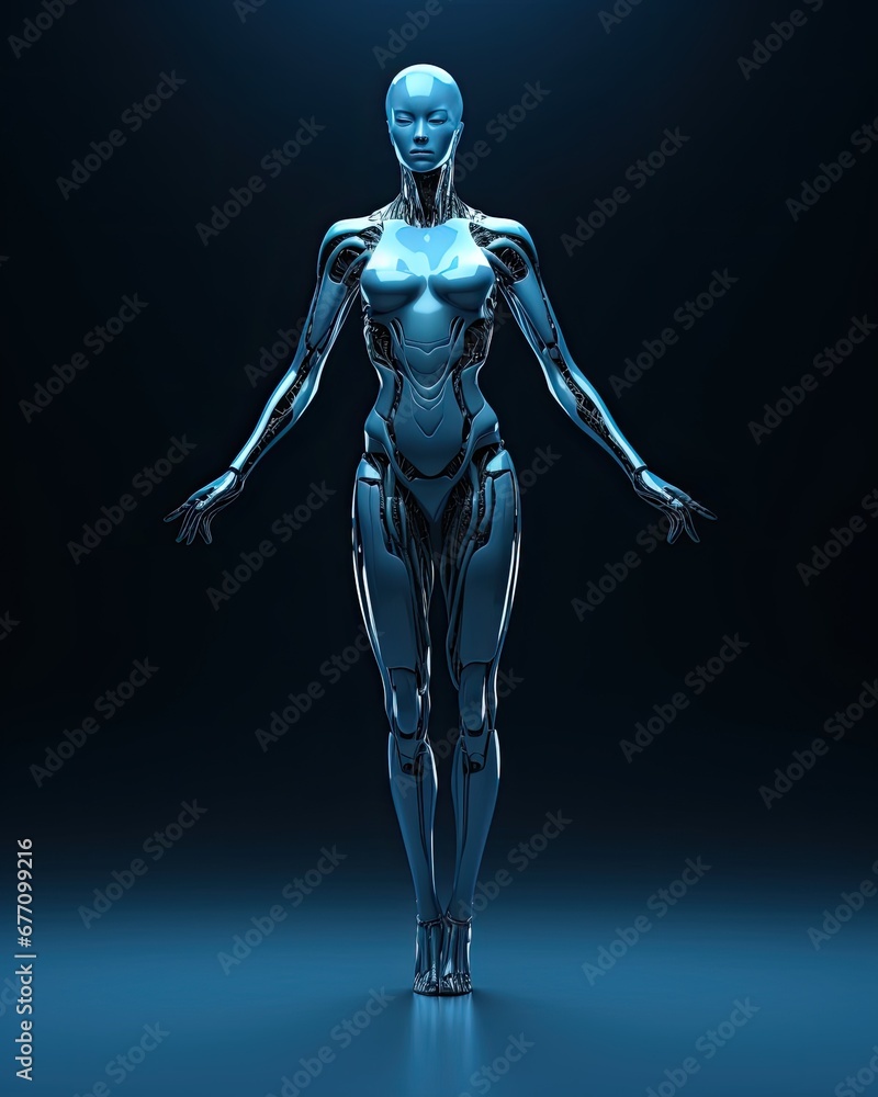 Humanoid Femail Ballet Dancer. Android Female Dance Poses. Cyborg ...
