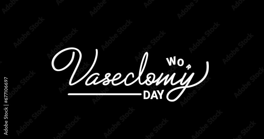 World Vasectomy Day lettering text animation. Handwriting text ...