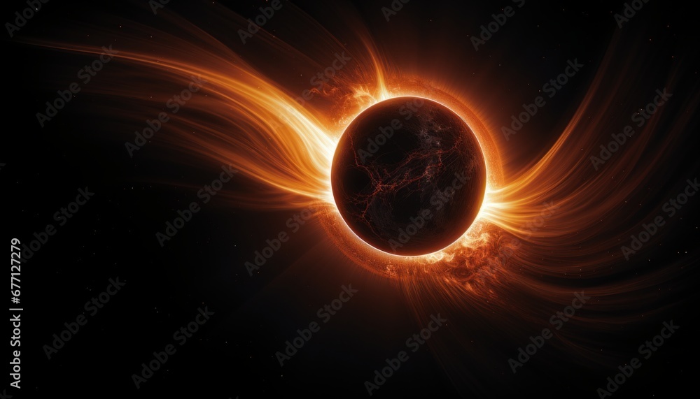 Captivating view of a total solar eclipse, a mesmerizing celestial ...