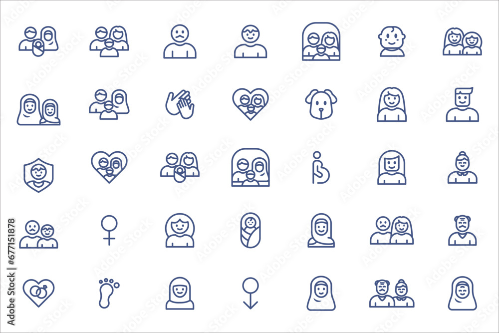 People icon set. Containing group, family, human, team, community ...