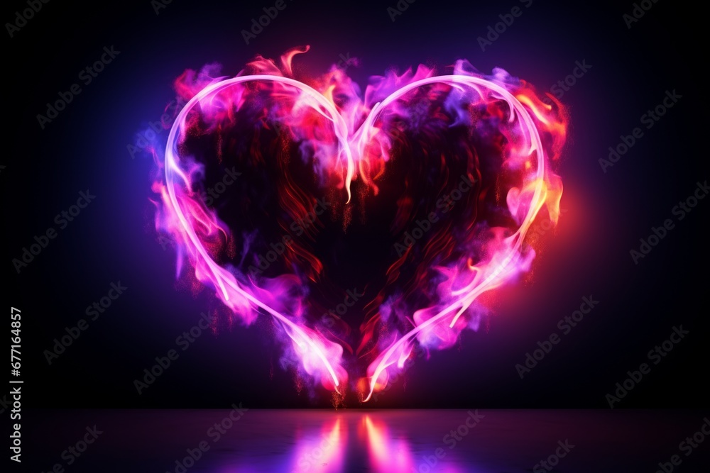 Stunning, vibrant heart, adorned with intricate patterns and delicate ...