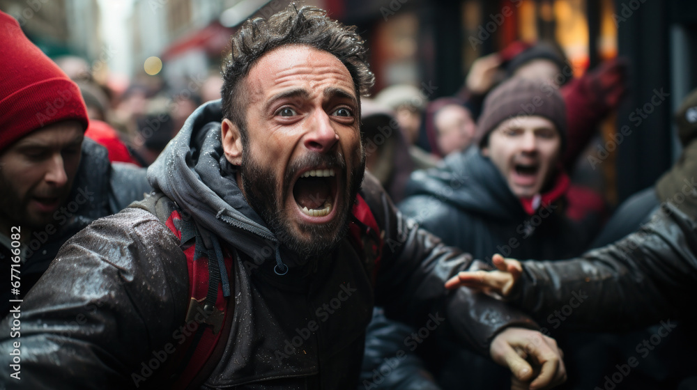 hooligans are screaming created with Generative AI technology Stock ...