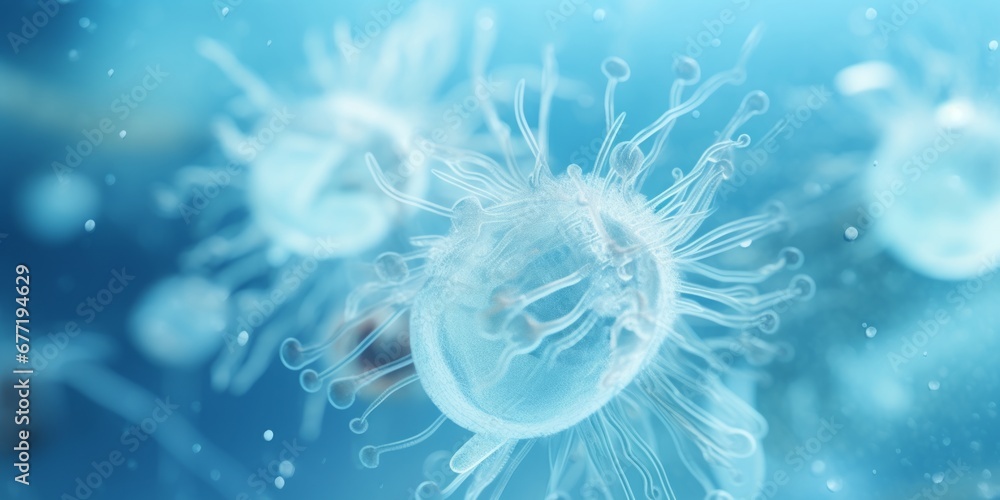 Dive into the Depths with a Realistic Macro Photo of Plankton in Dark ...