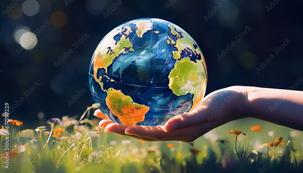 people cooperation with save the world and environment concepts.earth ...