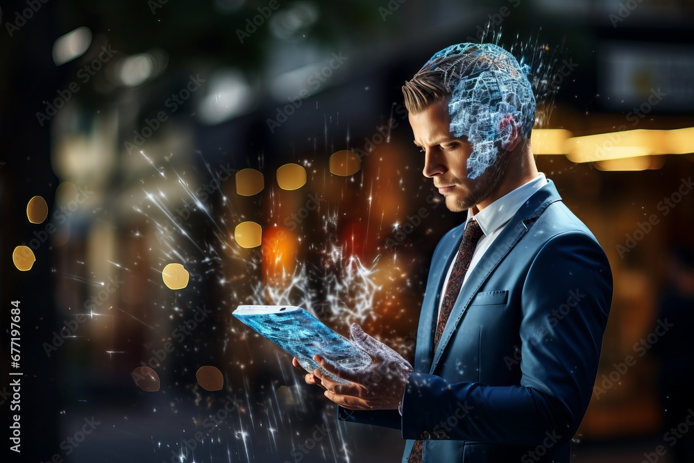 Ai technology, Artificial Intelligence. man using technology smart ...