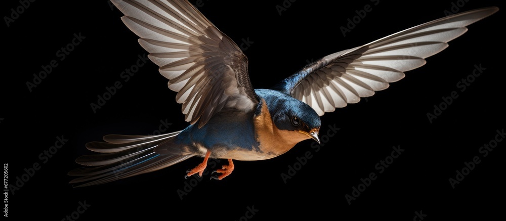 The barn swallow scientifically known as Hirundo rustica is a beautiful ...