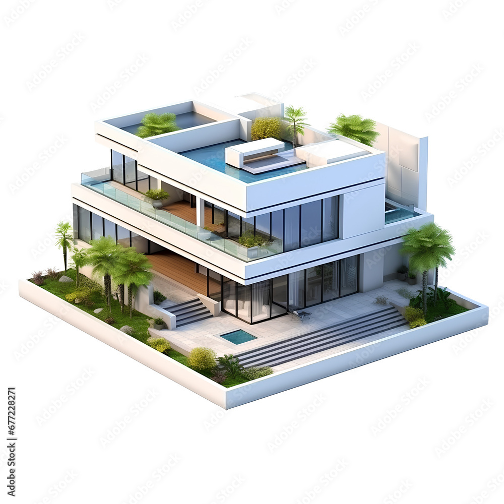 image of a beautiful and modern house on a transparent background PNG ...