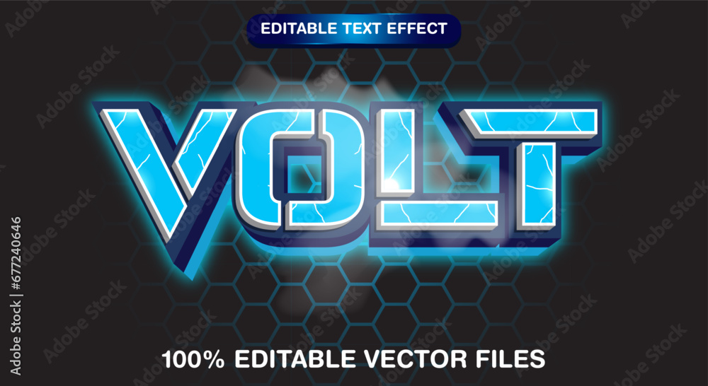 Bolt thunder flash lightning typography editable text effect template ...