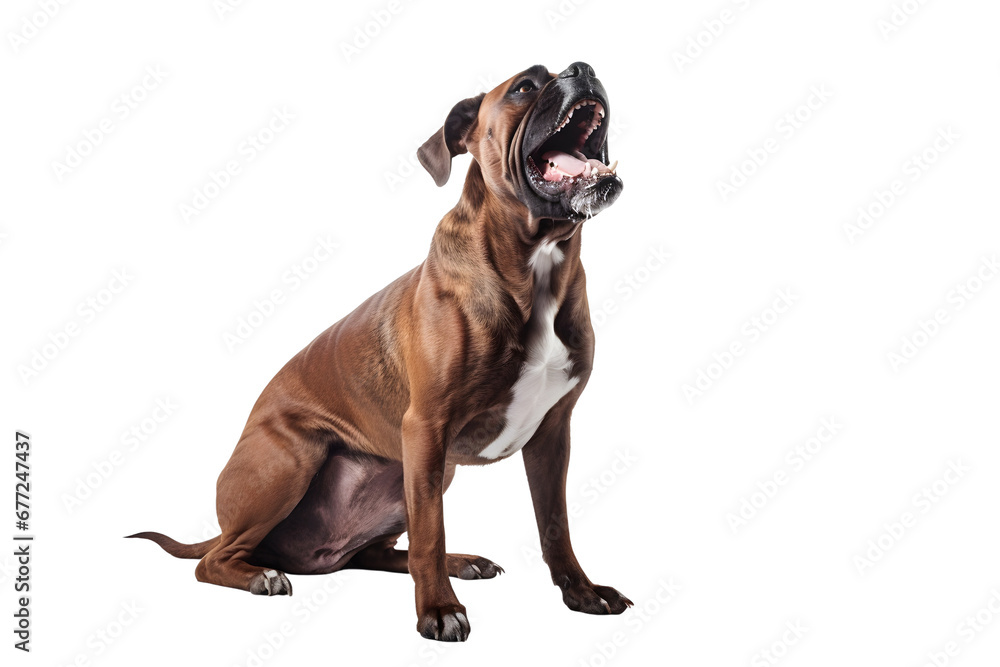 Boxer Dog Yawning Full Body Isolated Transparent Background Pet Canine ...