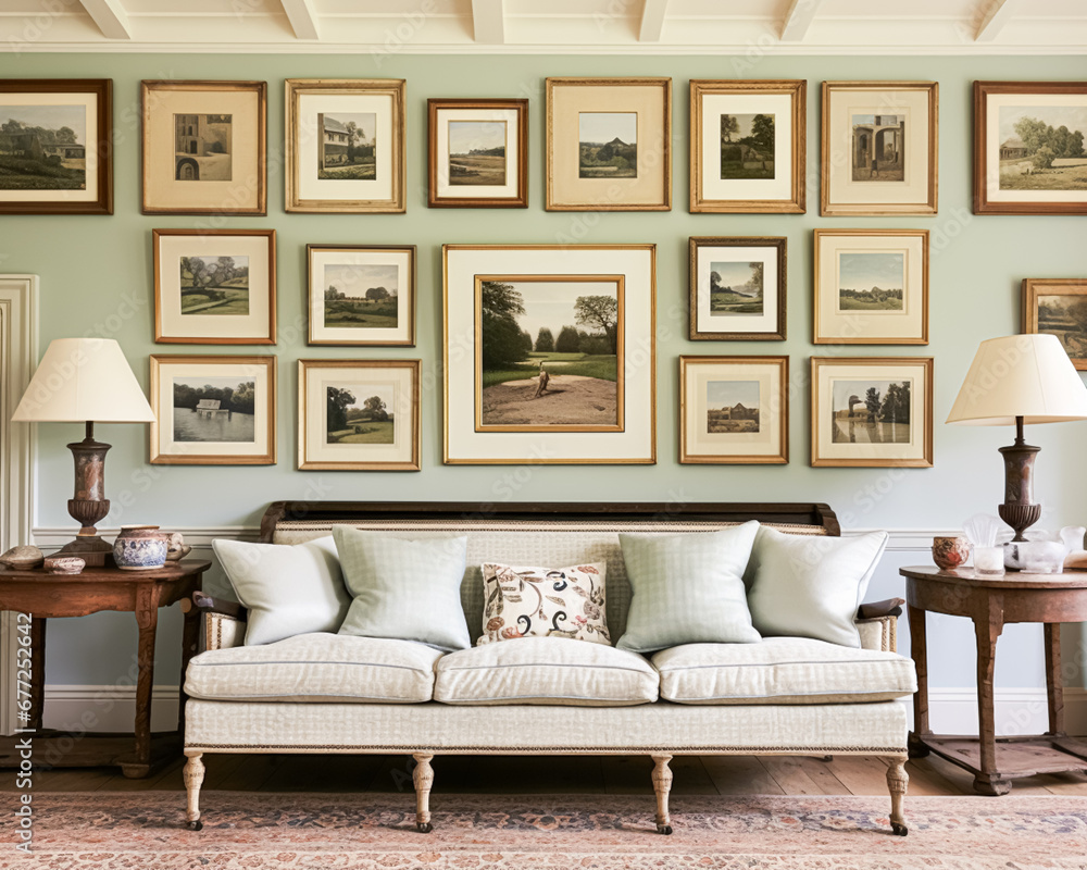 Cottage gallery wall, wall art, home decor and framed art in the ...