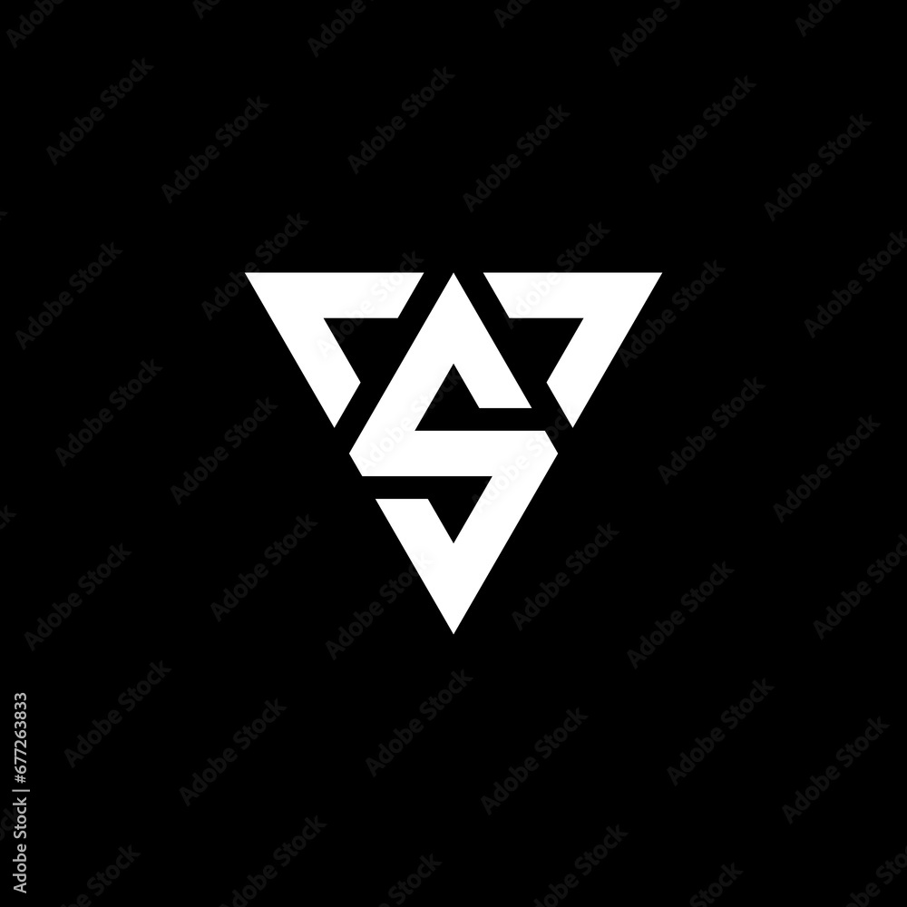 Initials VS SV Monogram logo vector in black background Stock Vector ...