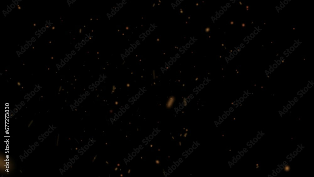 Huge falling VFX dust particles are isolated on a black background for ...