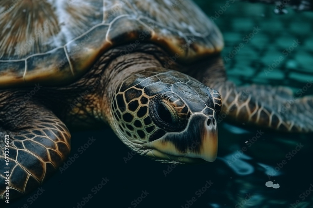 A sad moment depicting the suffering of a turtle caught in a fishing ...