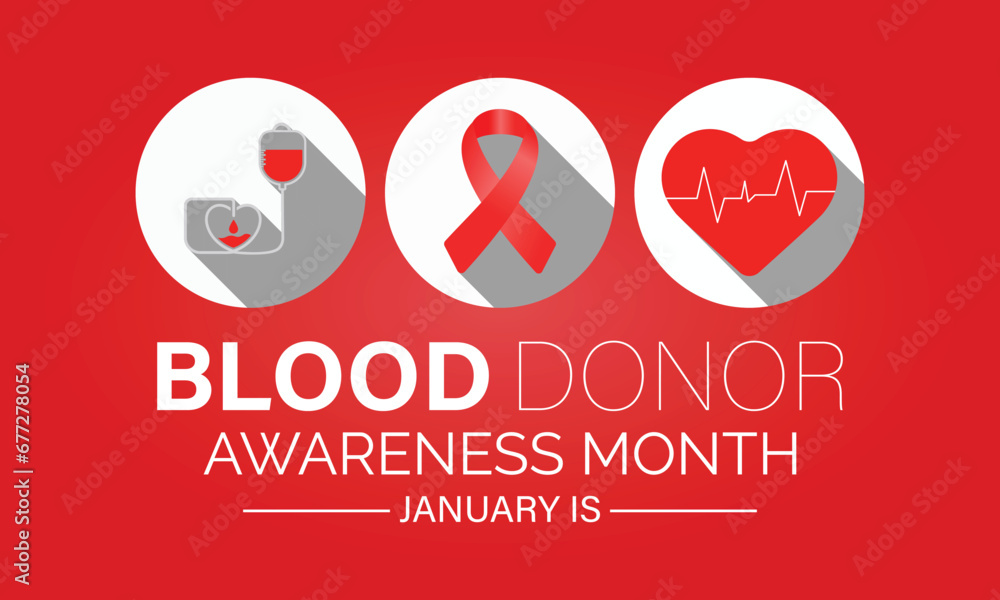 Vector banner template design concept of National Blood Donor Month ...