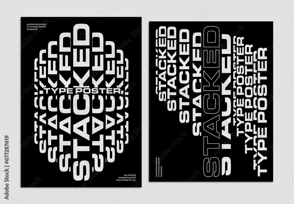 Stack Typography Poster Layout Design Stock Template | Adobe Stock