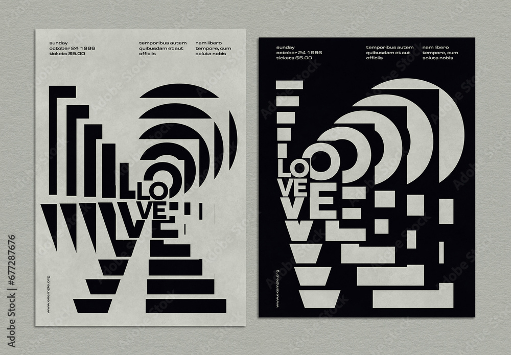 Creative Typographic Poster Layout Design Stock Template | Adobe Stock