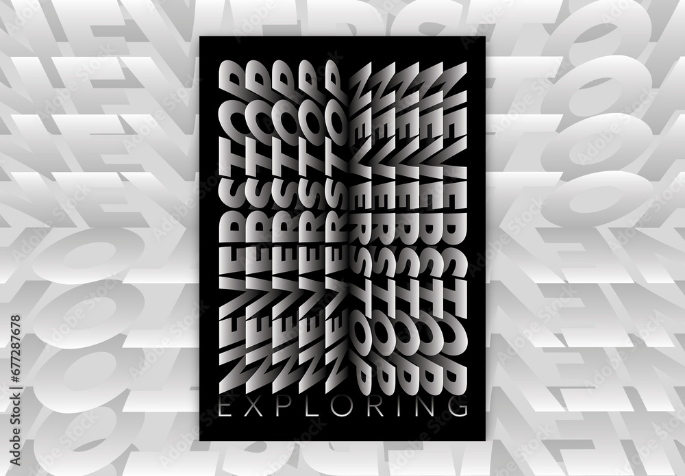 Vertical Stacked Type Poster Layout Design Stock Template | Adobe Stock