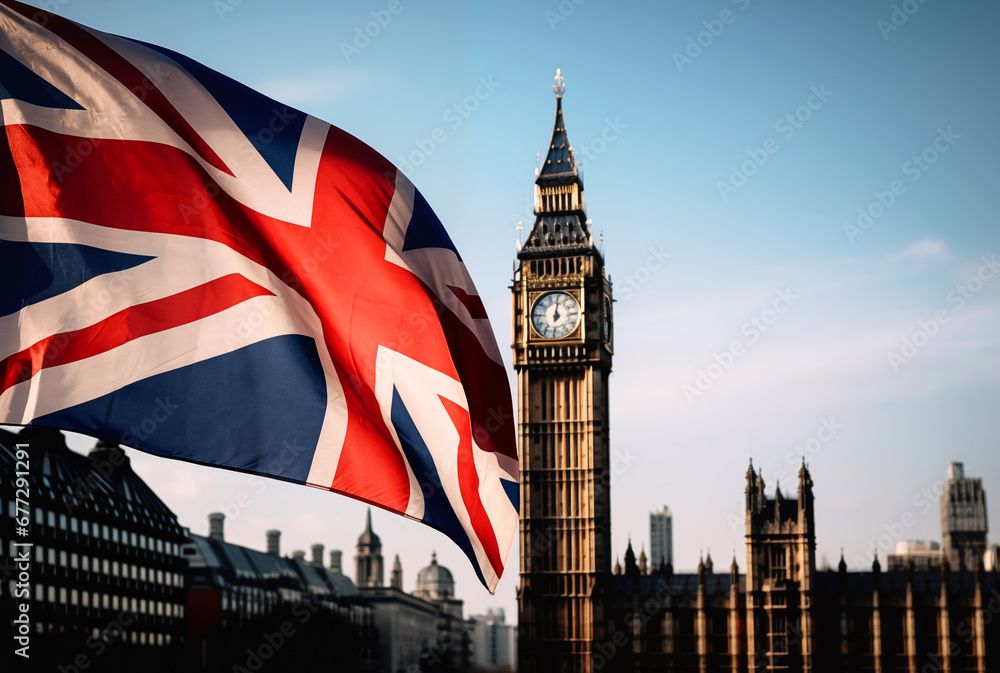 Flag of Great Britain, United Kingdom. City of London flag background ...