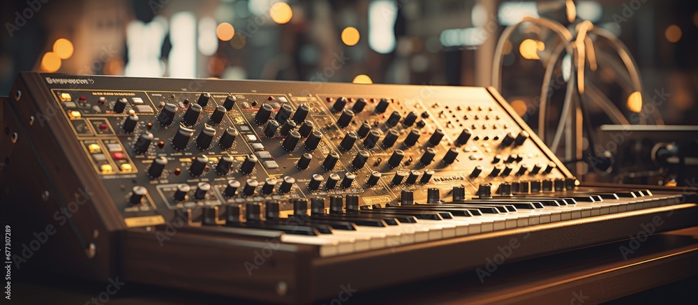 Analog synth board in recording studio Professional hi fi audio gear ...