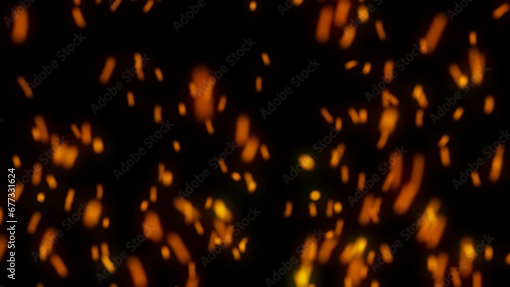 Huge Fire Falling VFX Dust Particles Floating On Black Background ...