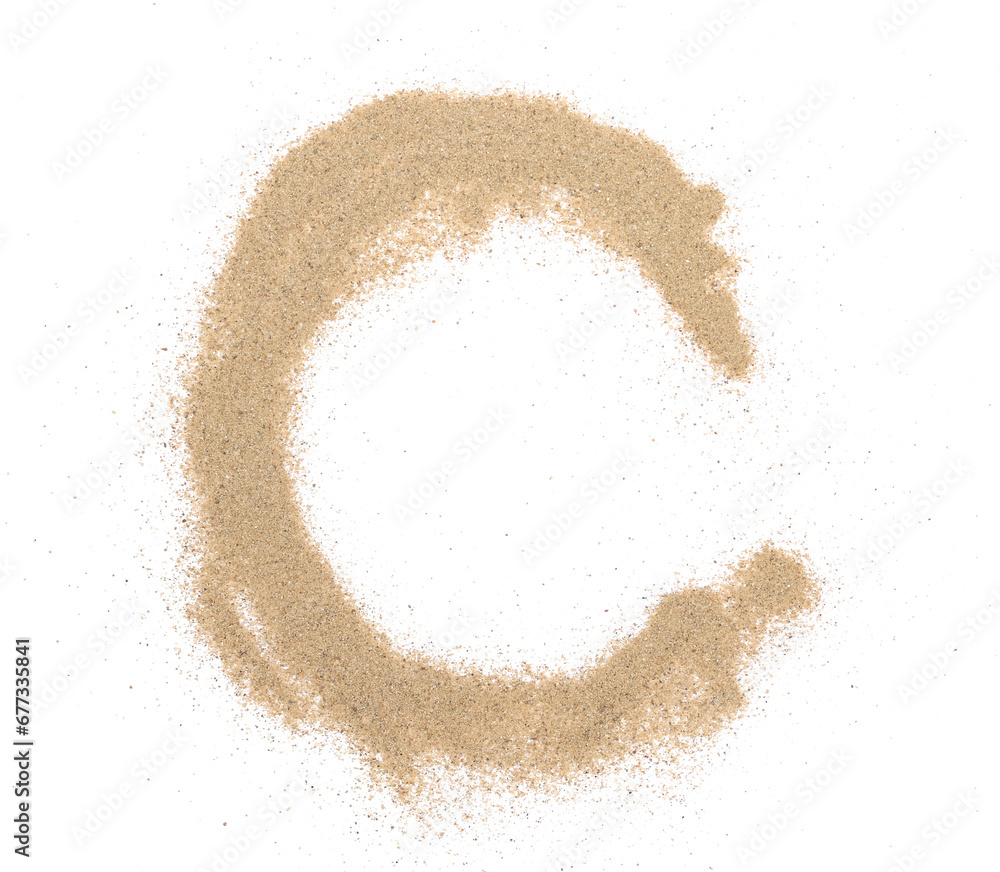 Sand alphabet letter C, symbol isolated on white, clipping path Stock ...