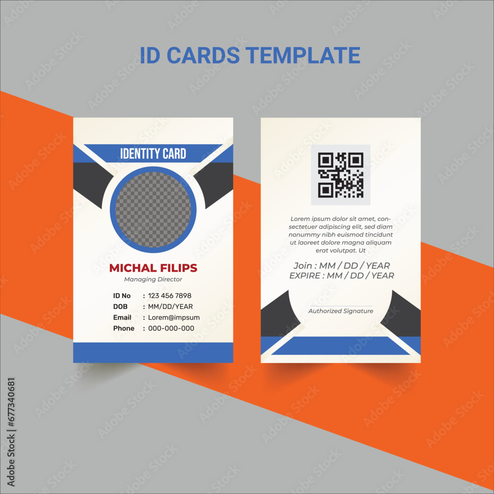 Corporate ID card design template ID card design for office, Identity ... Corporate ID card design template ID card design for office, Identity ...