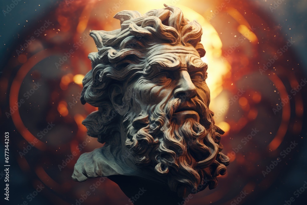 "Ancient sculpture of a Greek or Roman god, exemplifying the rich ...