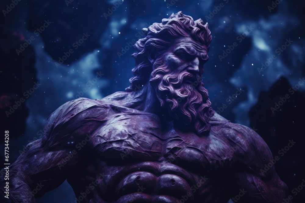 Powerful statue of a young Greek or Roman god, representing both beauty ...