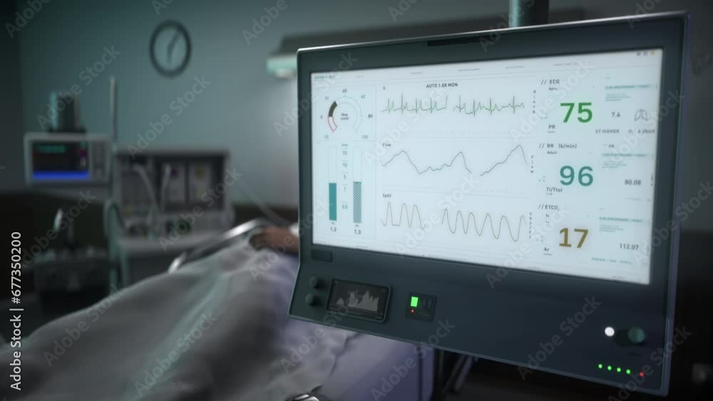 Artificial Respiratory Device Assisting Patient Breath. Health Graphs ...