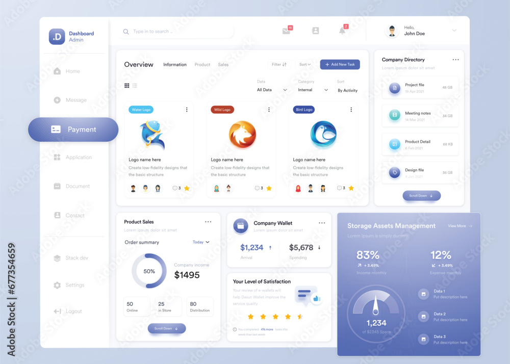 UI UX Infographic dashboard. UI design with graphs, charts and diagrams ...