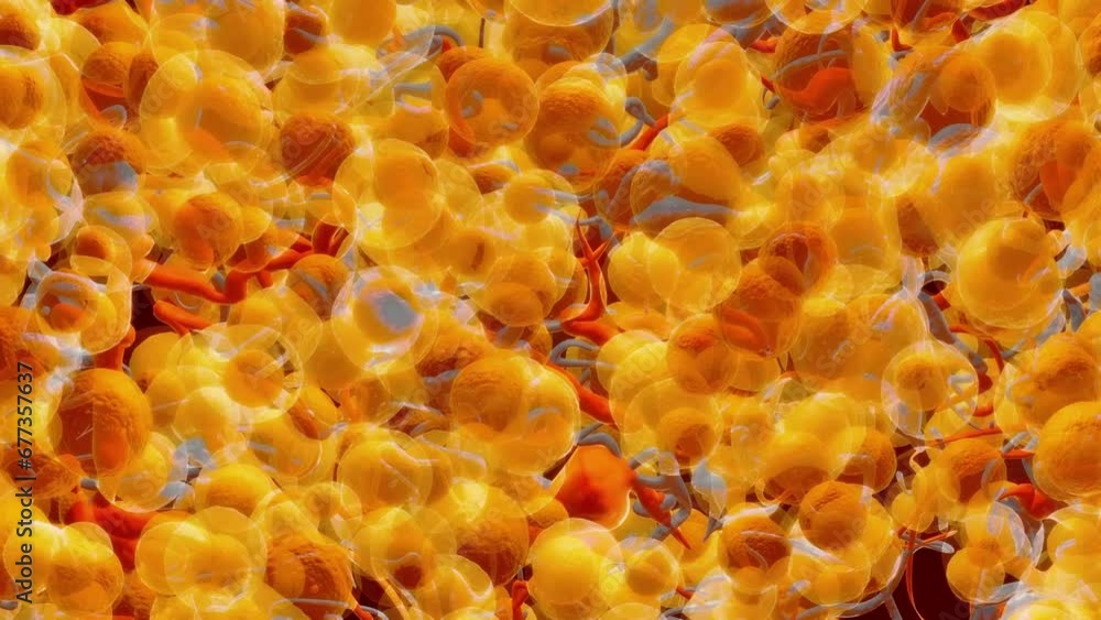3d Animations of Adipocytes fat cells Stock ビデオ | Adobe Stock