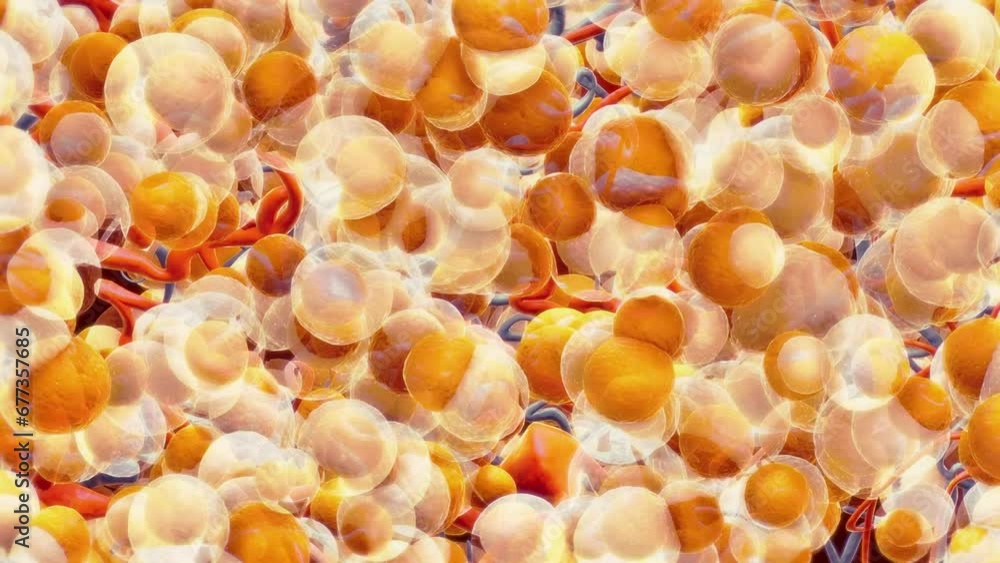 3d Animations of Adipocytes fat cells Stock ビデオ | Adobe Stock
