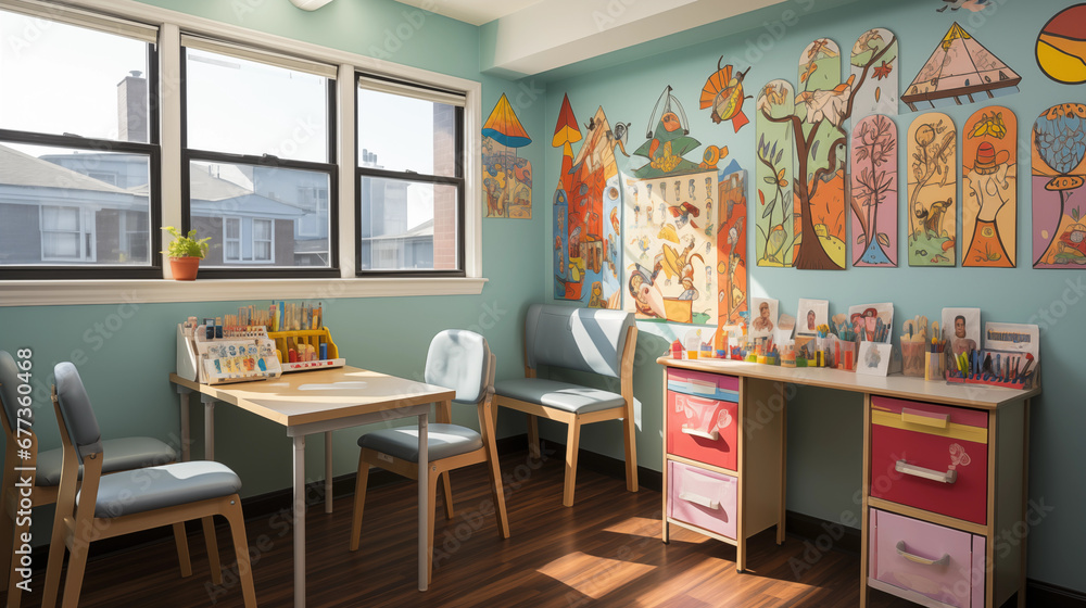 Children's Art Corner in Pediatric Office: An art corner in a ...