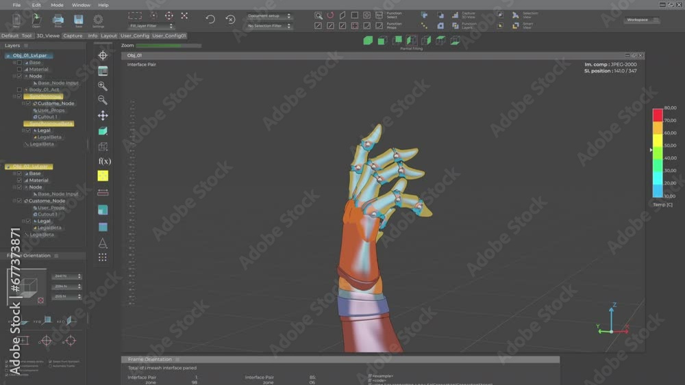 Creating a project of a robot hand using the modern software ui. System ...