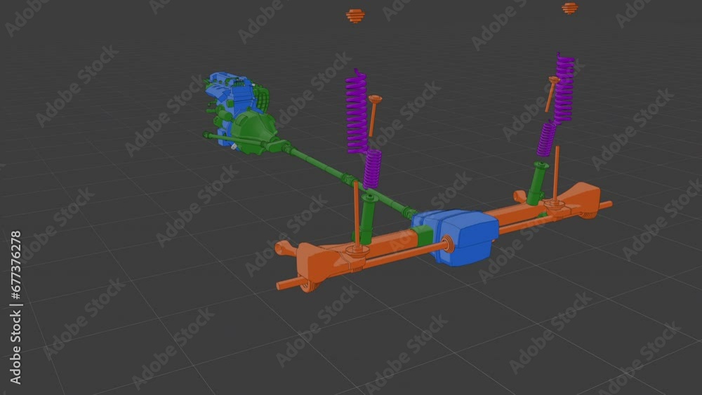 Assembling the parts of the 3D blueprint project in the computer ...