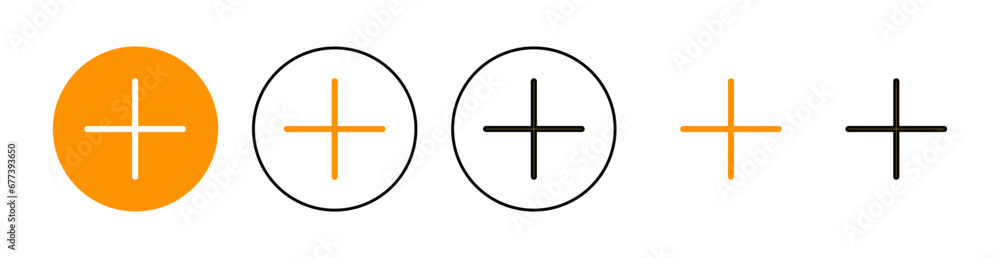 Plus Icon set for web and mobile app. Add plus sign and symbol Stock ...