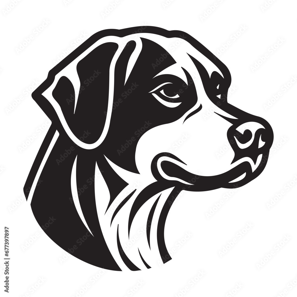 Vector dog face drawing, dog face silhouette, print ready editable. EPS ...