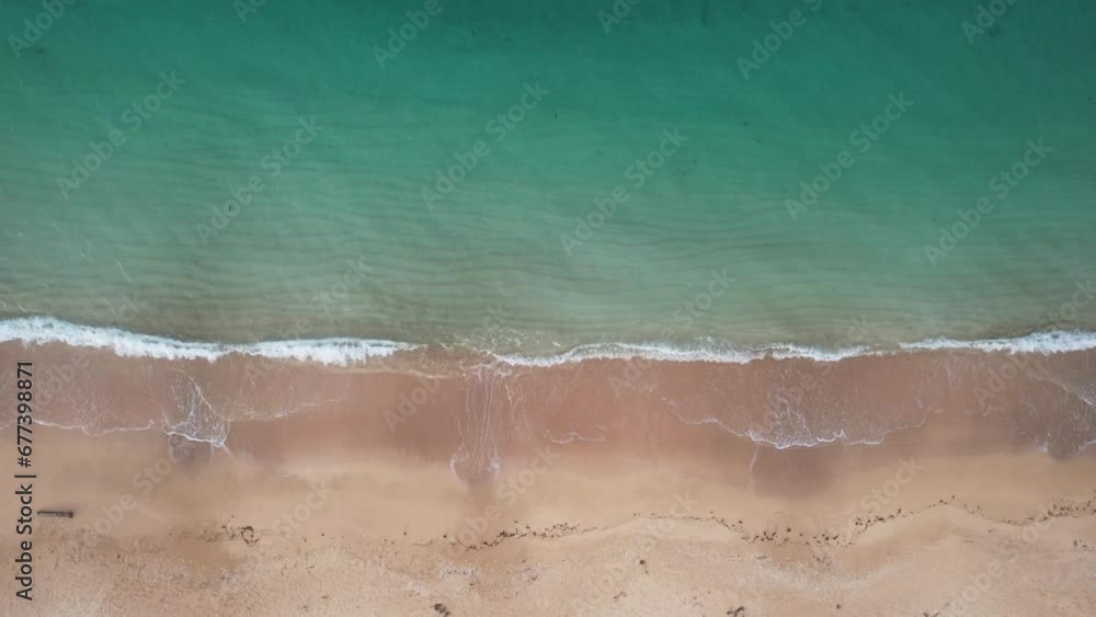 Phuket Thailand Fiji tropical beach Aerial drone top down zoom out view ...