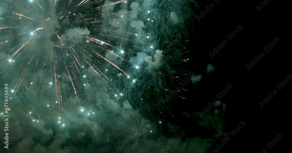 Green firework in night time celebrate national holiday. Green Firework ...